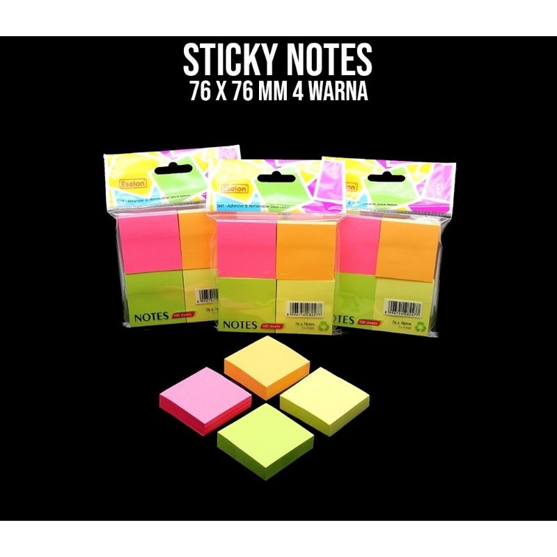 Jual Sticky Notes kotak 1 warna eselon / Sticky Notes Eselon / Sticky ...