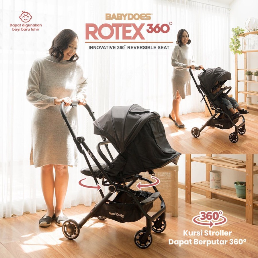 Jual Stroller Babydoes Rotex 360 Kereta Dorong Bayi Reversible Seat ...