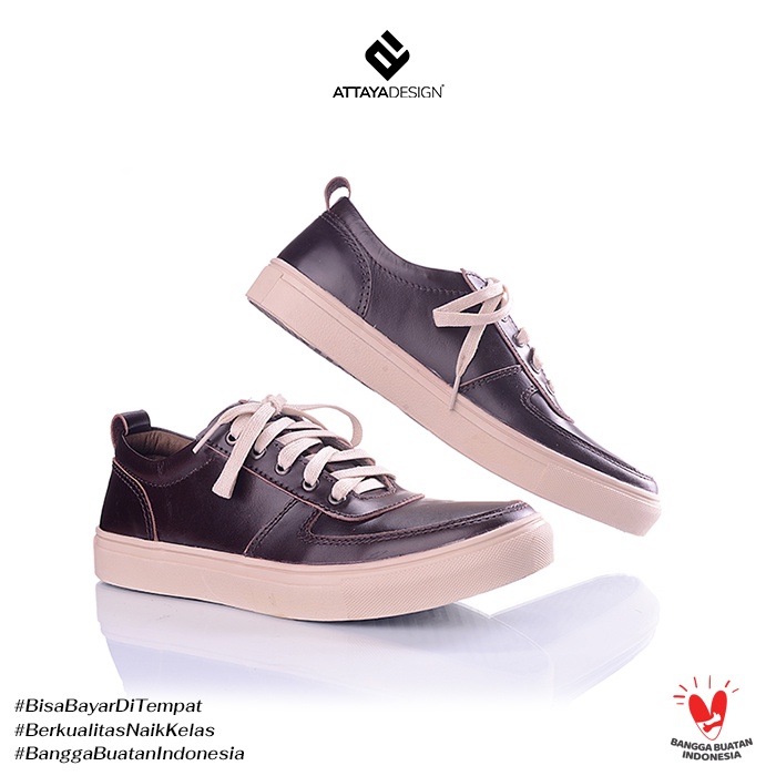 Jual Attaya Design Sepatu Sneakers Pria Dewasa Kulit Asli Original Tali ...