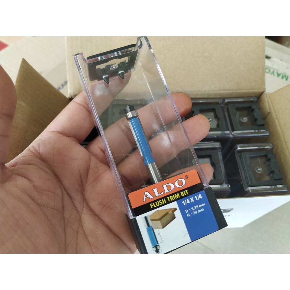 Jual ALDO mata profil router straight bit 1/4" 6mm + bearing / flush ...