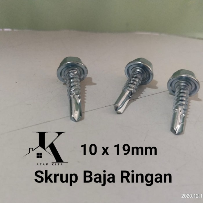 Jual Baut Baja Ringan 10X19Mm / Baut Reng / Skrup Baja Dan Reng / Mur Baja | Shopee Indonesia