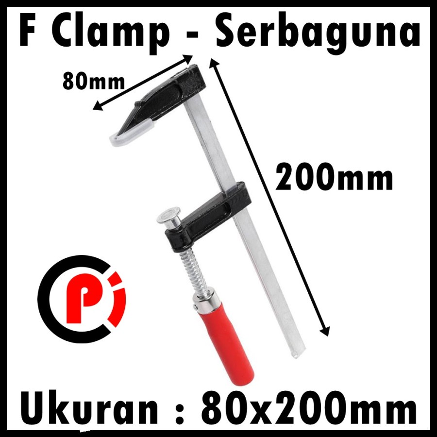 Jual Klem Jepit F Clamp Besi Papan Kayu Heavy Duty Woodworking 80 x ...