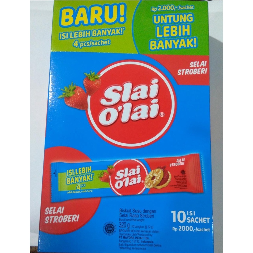 Jual Roma Biskuit Slai Olai Strawberry @2000 Box Pak Dus Isi 10 pcs ...
