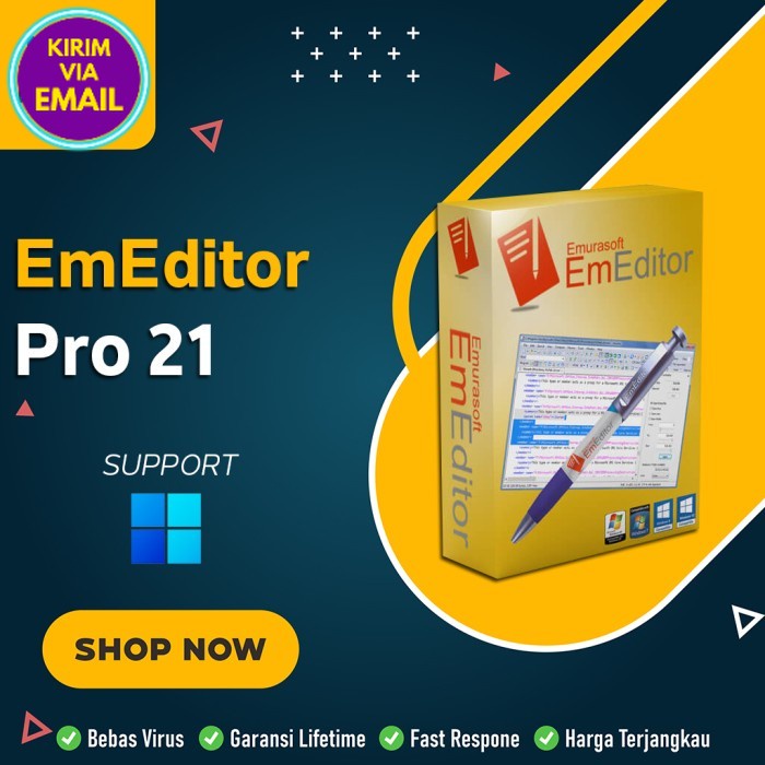 Jual Software Editor Teks: Emurasoft EmEditor Professional 21 [Win ...