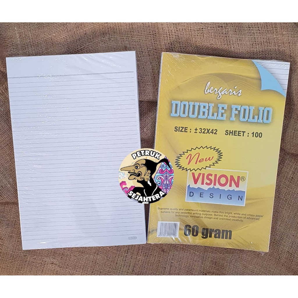 Jual [PAK] KERTAS DOUBLE FOLIO GARIS VISION ISI 100 LEMBAR | Shopee ...