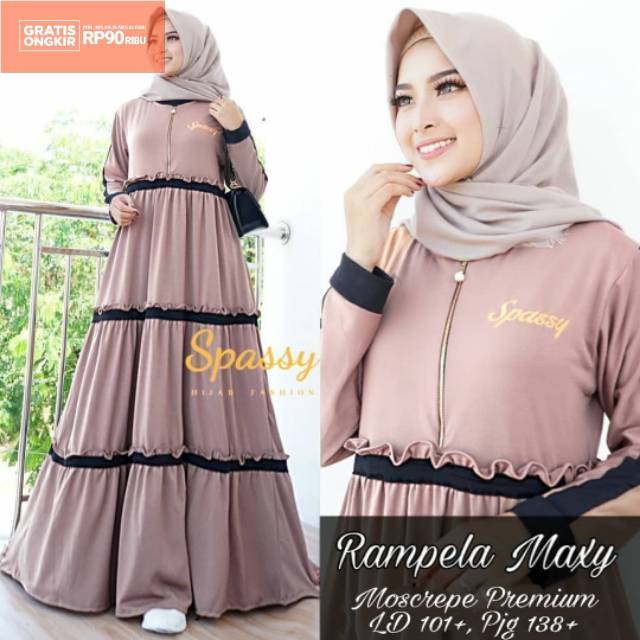 Jual 6 varian warna/ dress wanita/ Long Dress/ RAMPELA MAXY RD | Shopee ...