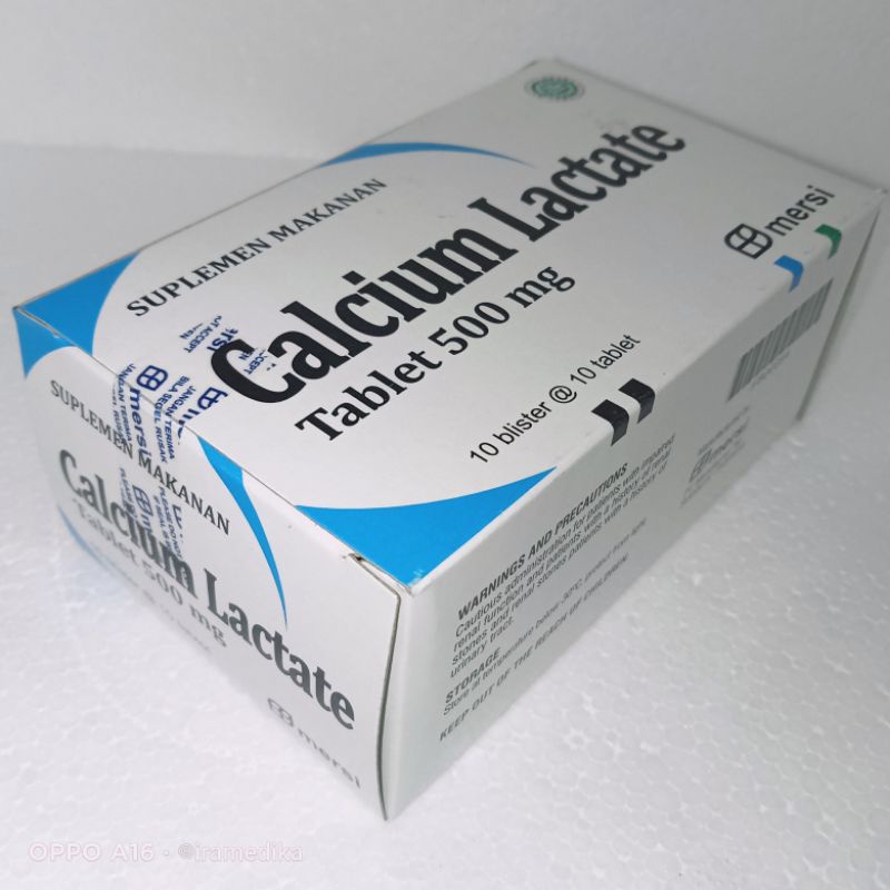 Jual CALCIUM LACTATE 500mg MERSI 100tablet | Shopee Indonesia