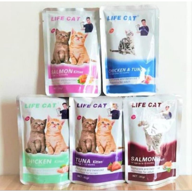 Jual Life Cat Sachet Adult Kitten All Variant 85gr Kucing Basah wet ...