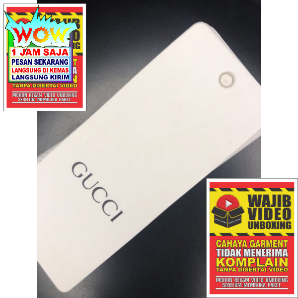 Jual GUCCI LABEL TAG HANGTAG SUPER PREMIUM CO 1X DI KIRIM 600PCS ...