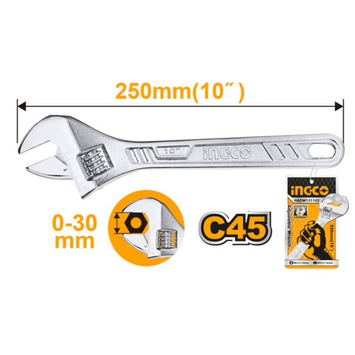 Jual KUNCI INGGRIS 10 INCH BASIC INGCO HADW131102 | Shopee Indonesia