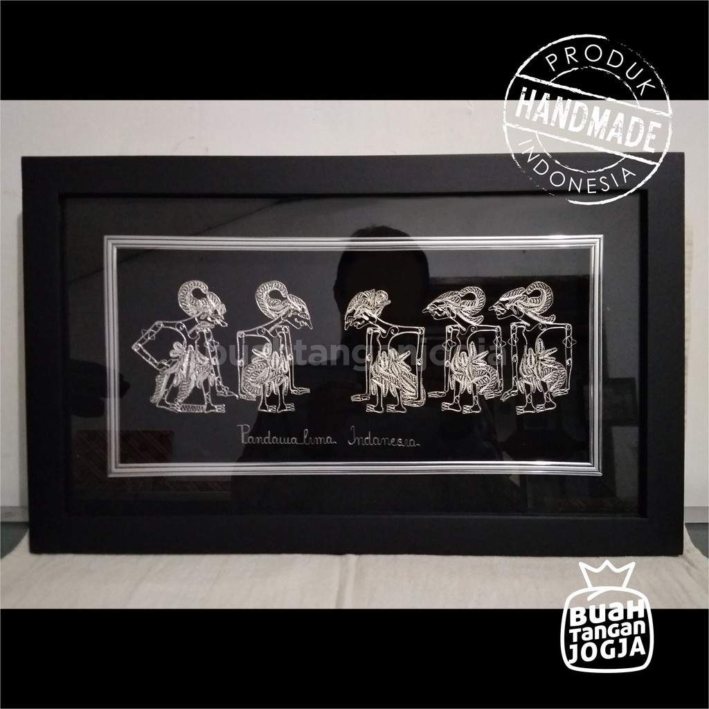 Jual Wayang Pandawa Lima Lapis Perak - Kerajinan Khas Kotagede Jogja - Frame 50x30 cm | Shopee ...