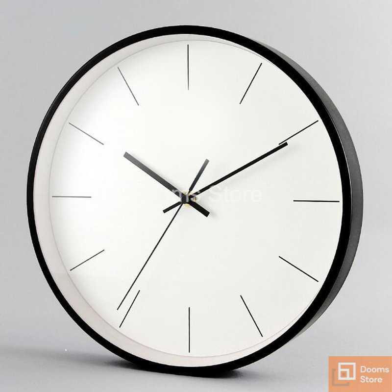 Jual Jam Dinding Bulat Aesthetic Silent Movement Model Modern Metal ...
