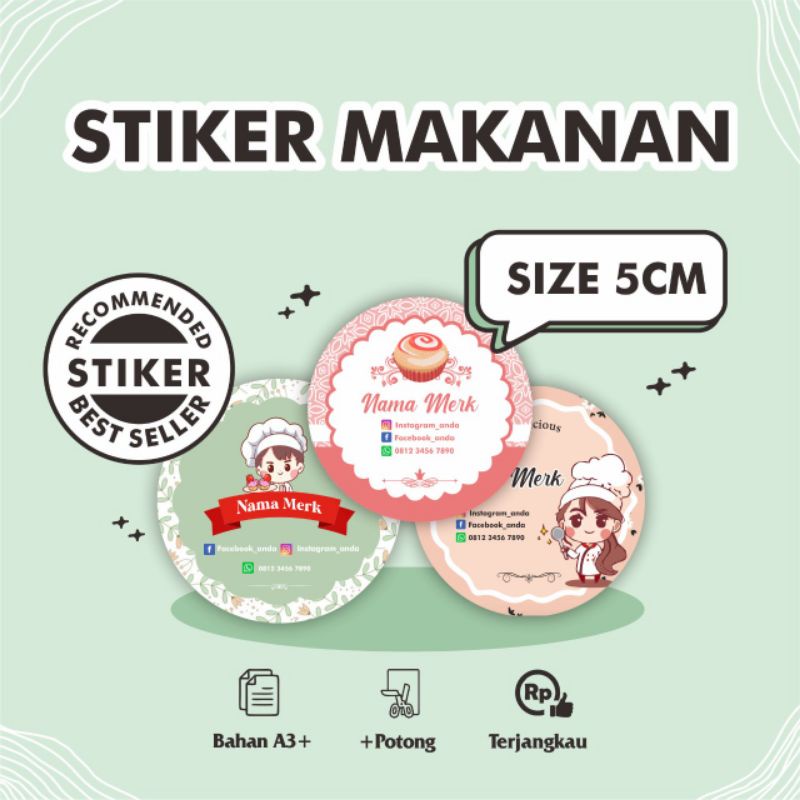 Jual Stiker kotak makanan/label makanan/stiker kotak bento/stiker label ...