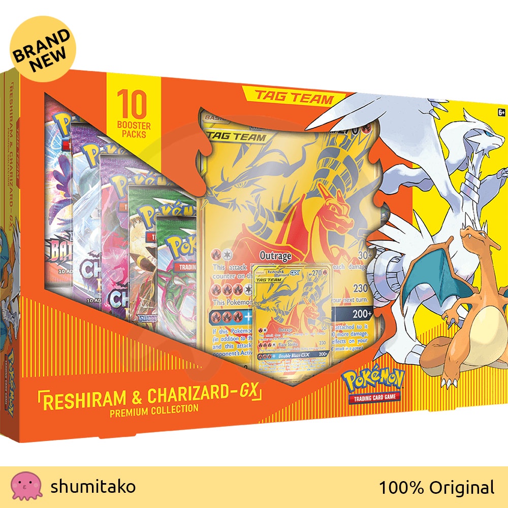 Jual Pokemon TCG Tag Team Reshiram Charizard GX Gold Premium Collection ...