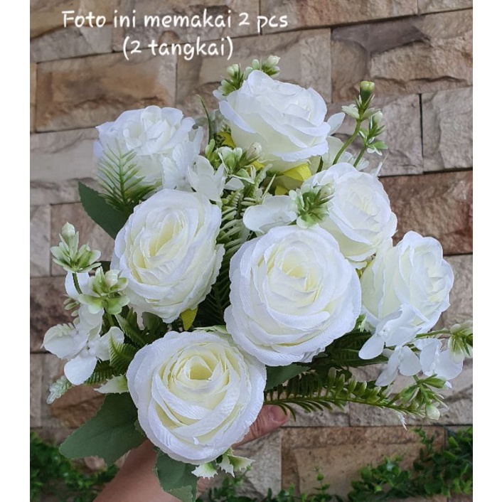 Jual Mawar x4 Besar / Rose Flower Artificial / Mawar 4 Plastik [ Tanpa ...