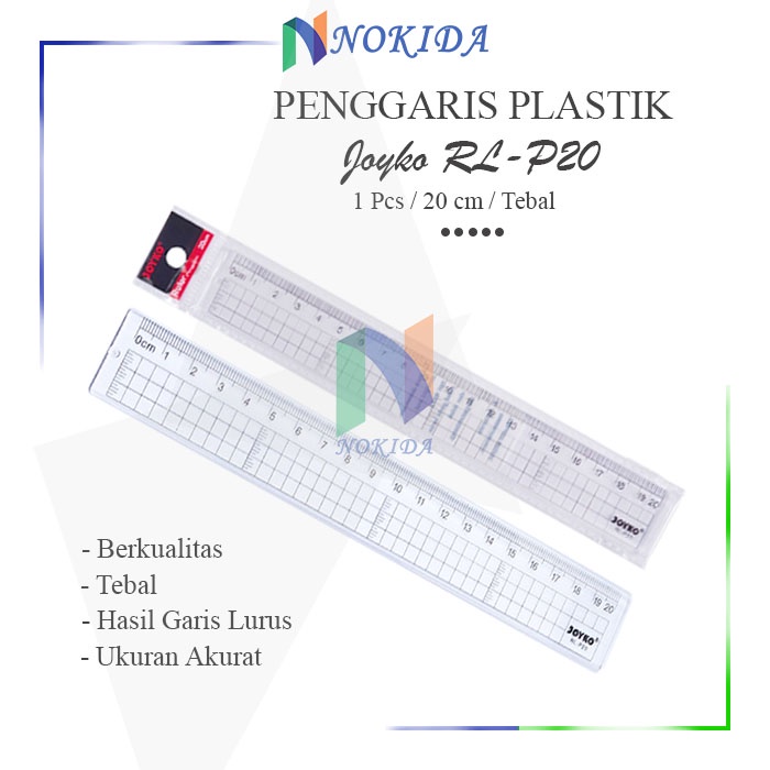 Jual Nokida Penggaris Plastik Joyko RL-P20 [20 Cm] / Plastik Ruler ...