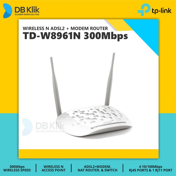 Jual Modem Router TP Link TD-W8961N ADSL2+ 300Mbps ( TPLink TD W8961N) | Shopee Indonesia
