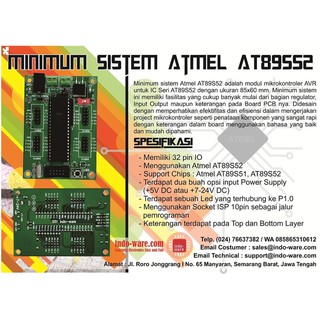Jual Unik minimum sistem at89s52 Atmel 89s52 (Stock Tinggal Sedikit) | Shopee Indonesia