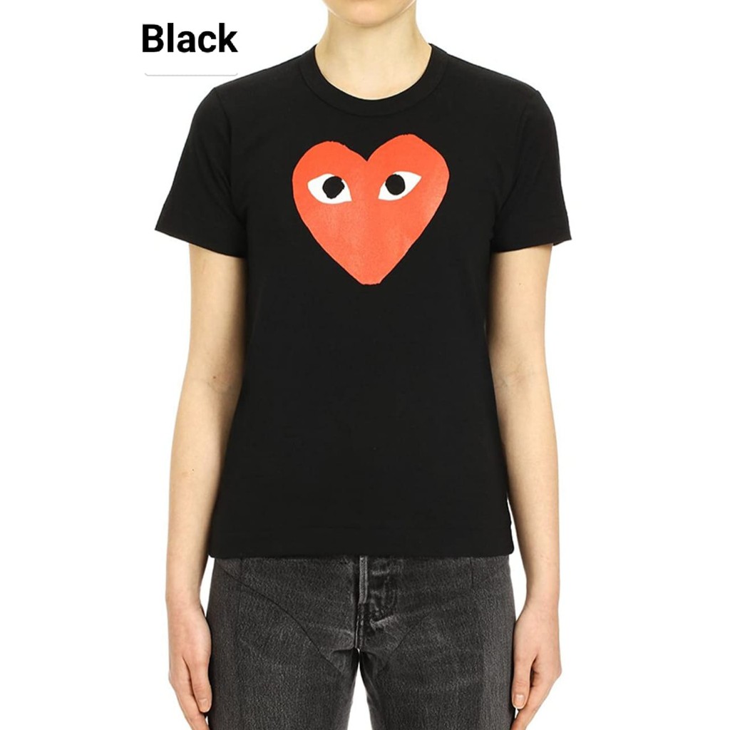 Jual KAOS IMPORT PLAY COMME DES GARCONS CDG BIG HEART RED PATCH BLACK ...