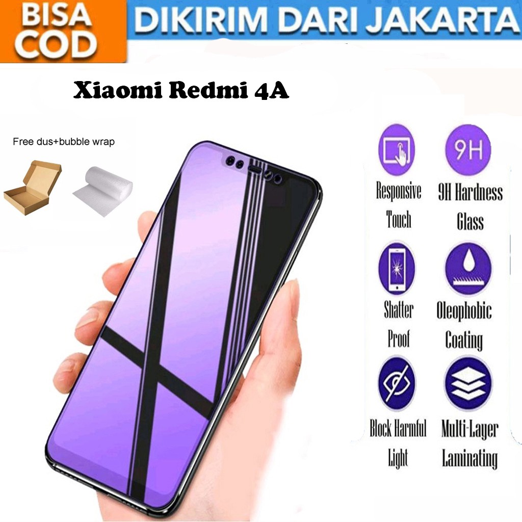 Jual Tempered Glass Xiaomi Redmi 4A Matte Blue Light Anti Gores Full Screen Full Cover Protector ...