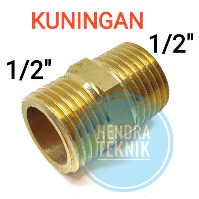 Jual DOUBLE NIPPLE DRAT LUAR STAINLESS KUNINGAN DOBEL NEPEL 1/2 X 1/2 IN 0,5X0,5 MONEL BRASS ...