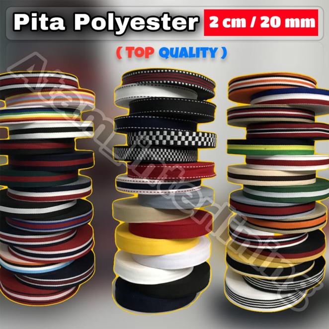 Jual Pita polyester 2cm / 20mm | Webbing Tape Pita Motif Bintik Polos ...