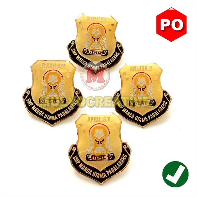 Jual Pin Osis Sekolah - Lencana Pin Osis Custom Desain Warna Kuning ...
