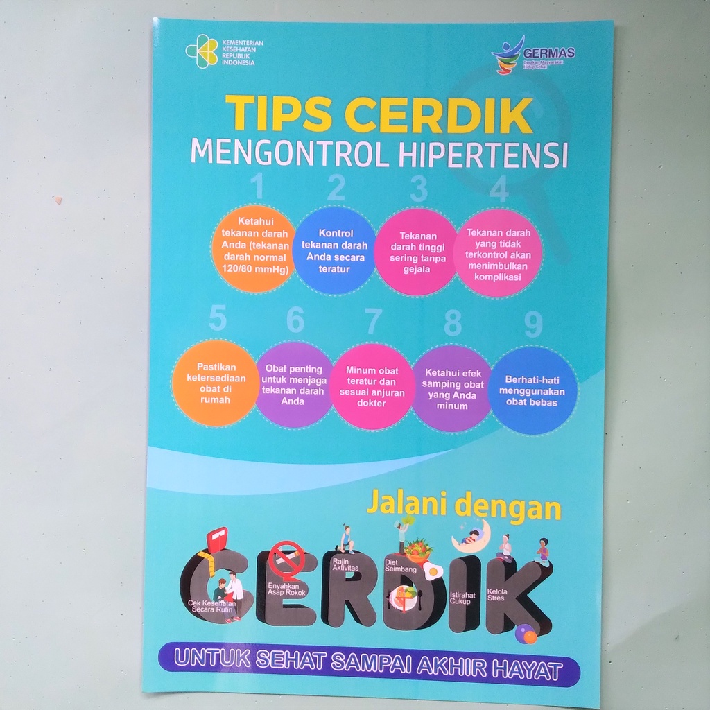 Jual Poster tips cerdik mengontrol hipertensi, control hipertensi ...