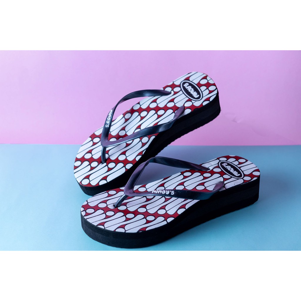 Jual Sandal Sendal Wanita Model Wedges cewe motif Batik Jawa by sandal ...