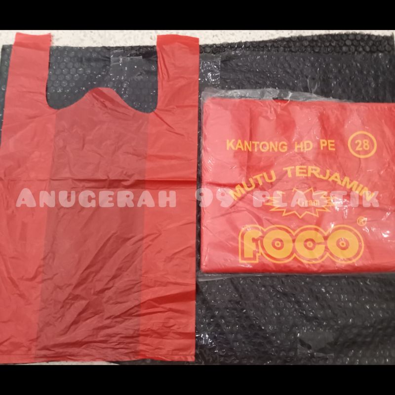 Jual Kantong plastik asoy HDPE Foco merah ukuran 28. | Shopee Indonesia