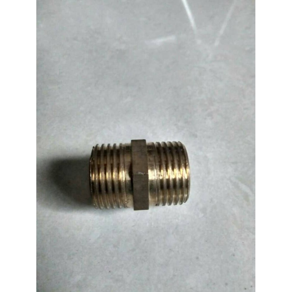Jual double neple kuningan 1/4" double nipple brass 1/4 " inch | Shopee Indonesia