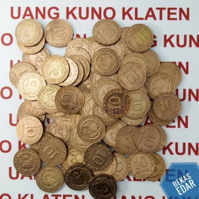 Jual Rp 10 rupiah tahun 1974 Tabanas kuning uang kuno koin bekas duit jadul lawas lama logam ...