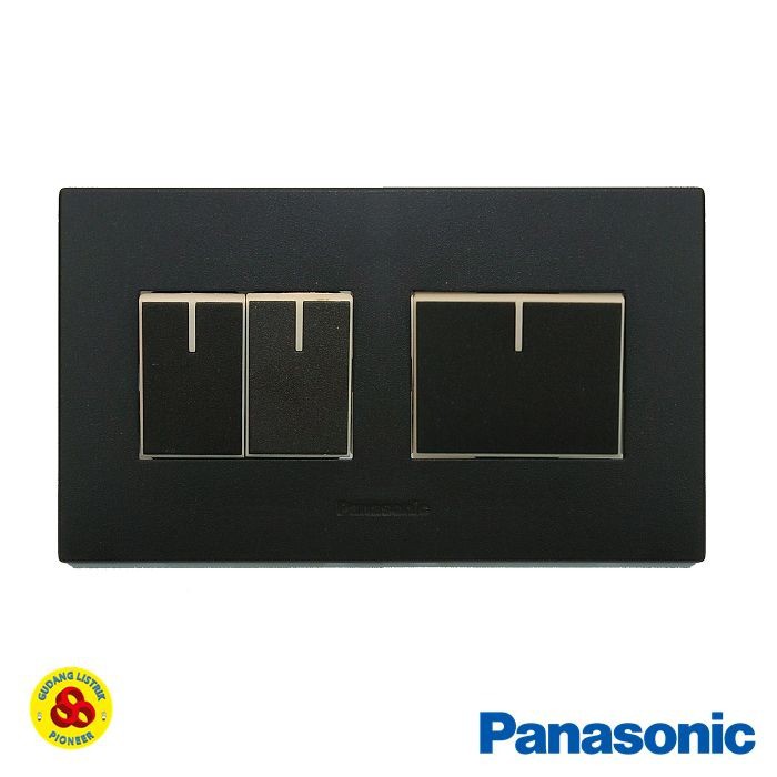 Jual Panasonic Saklar 3G WESJ5931+WESJ78049 Style Series 3 Gang Matte ...