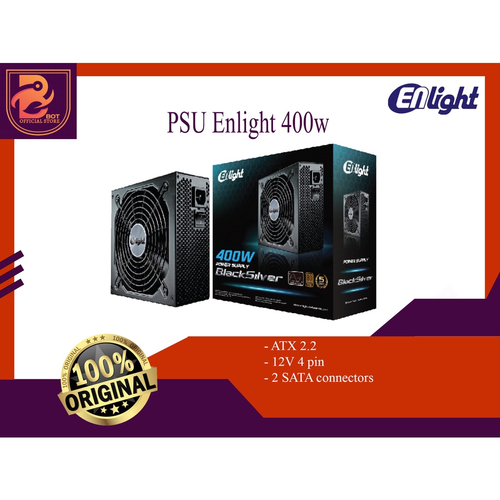 Jual PSU Enlight En400 (80+ Bronze) 400 Watt Power Supply Original ...