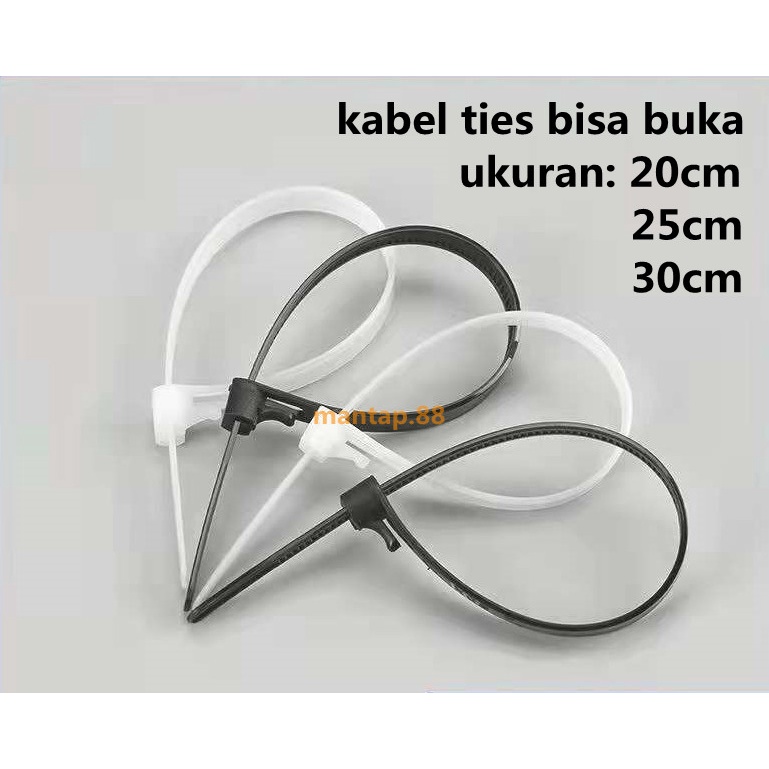 Jual Kabel Ties/Kabel Tis Bisa Di Buka Kembali 20cm/25cm/30cm (Lebar 8mm) /Reusable Cable Ties ...