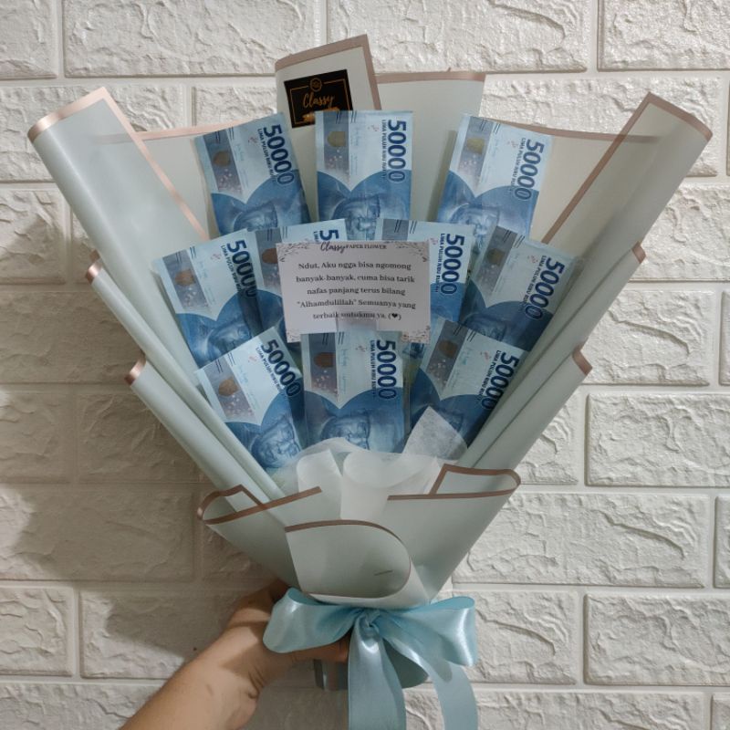 Jual Small Standing Money Bouquet 500k / Bucket Buket Uang Asli Duit ...