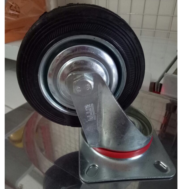Jual Roda Karet Hidup 4 Inch Roda Troli Hidup 4 Inch | Shopee Indonesia