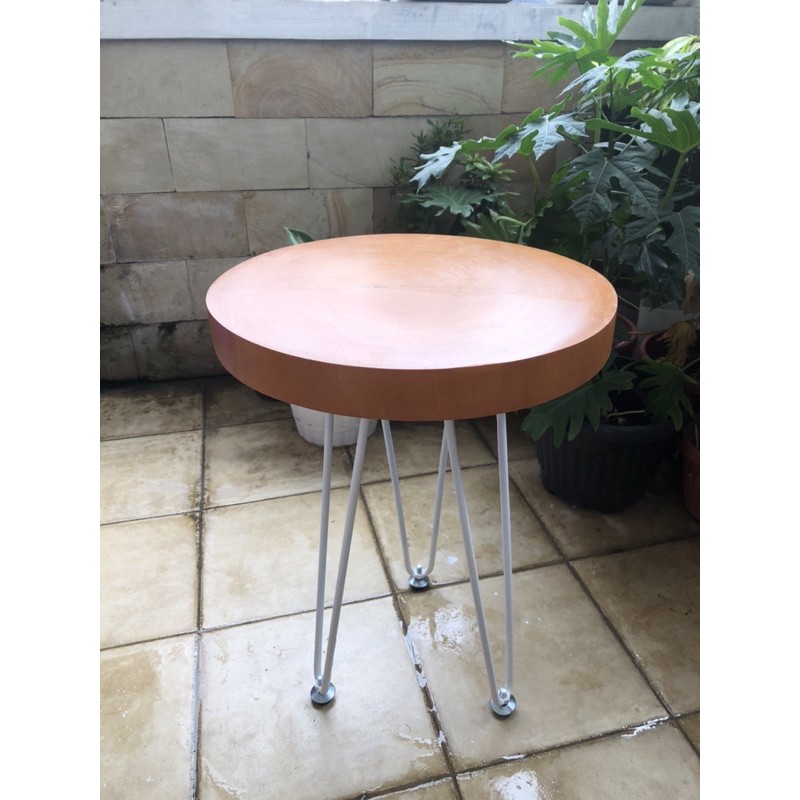 Jual Meja Kayu Bulat Solid / Coffee Table / Side Table | Shopee Indonesia