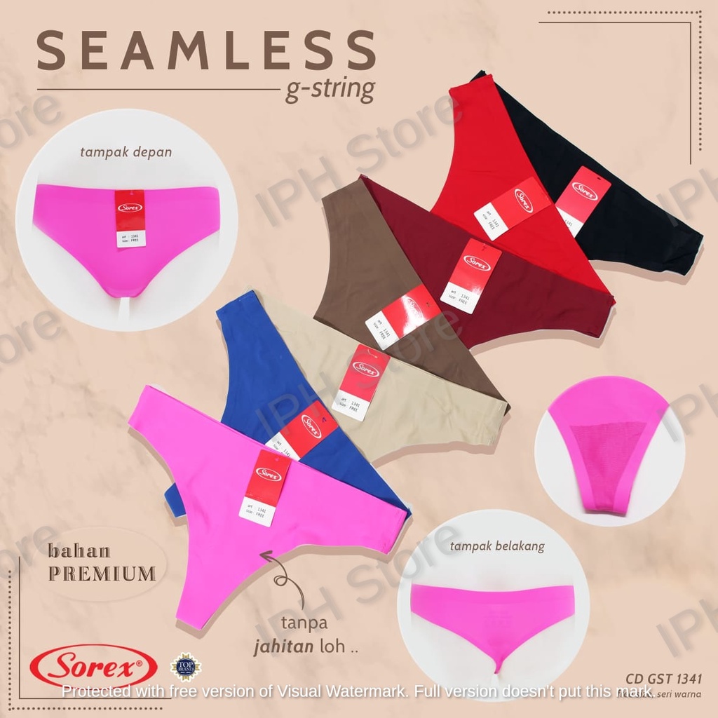 Jual Celana Dalam / Underwear G-String Sorex 1341 (Tinggi 19cm, Lebar 29cm, Lingkar 58cm Sebelum ...