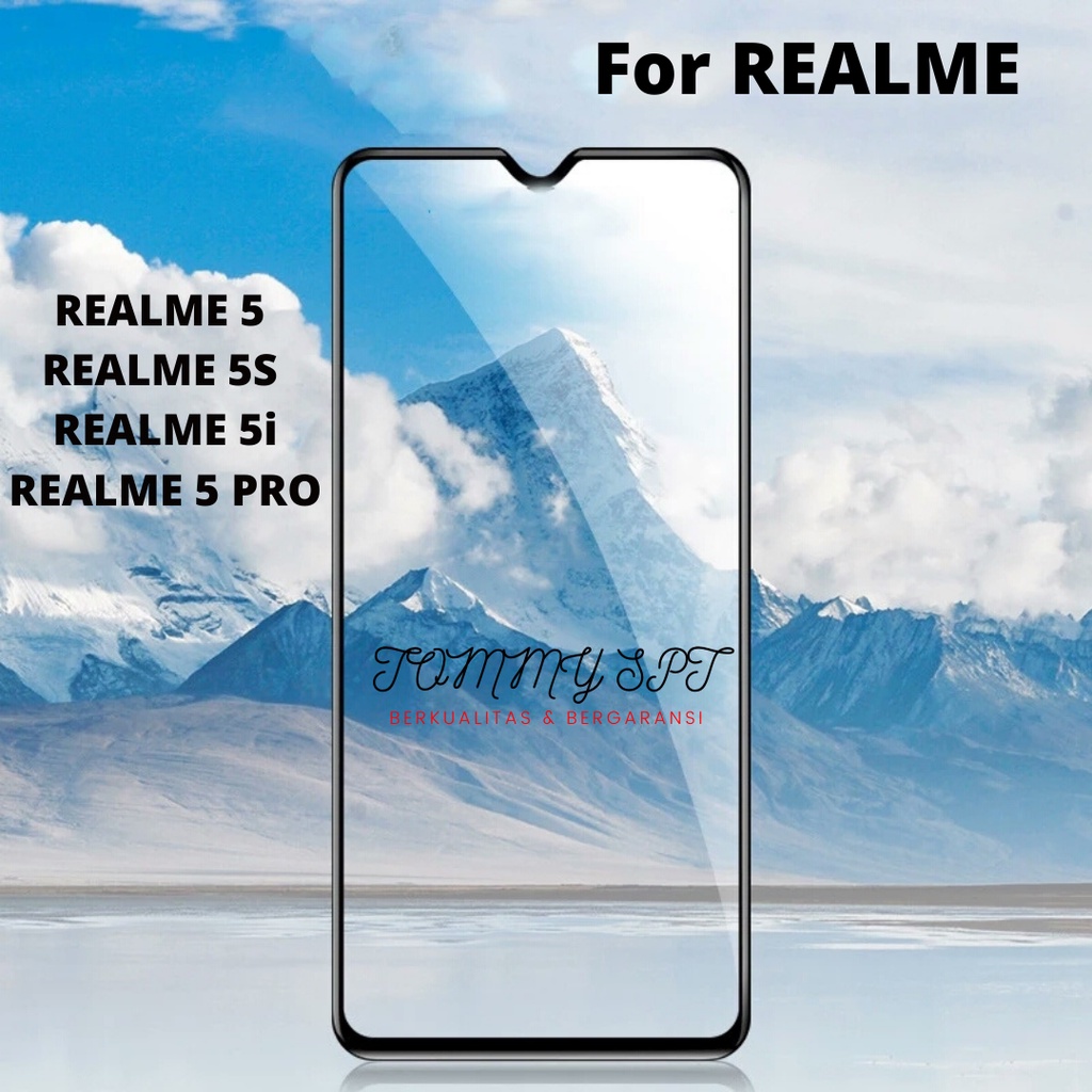 Jual Tempered Glass Realme 5 / 5I / 5S / 5 PRO Full Lem Cover 5D/HD/9D/21D Garansi Pecah ...
