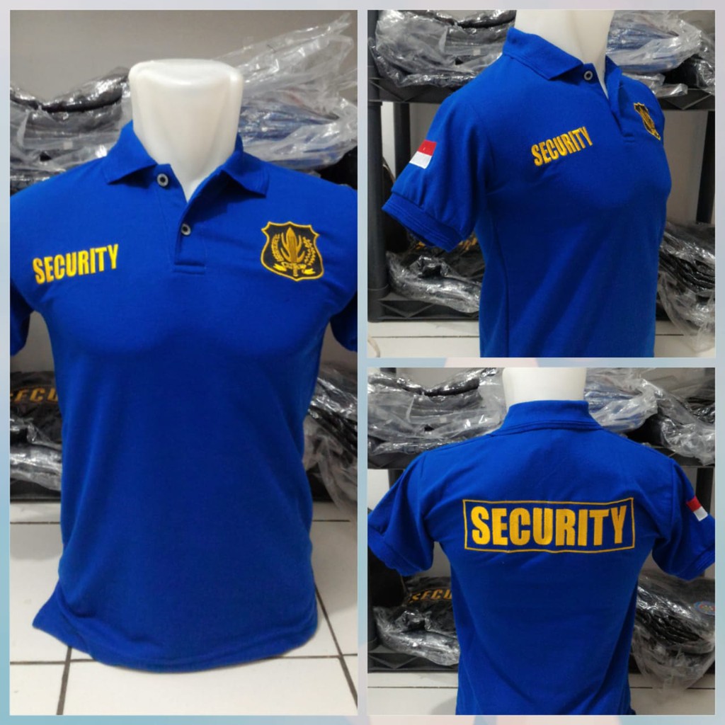 Jual Baju Kerah Security Biru - Kaos Kerah Security Biru Logo | Shopee ...