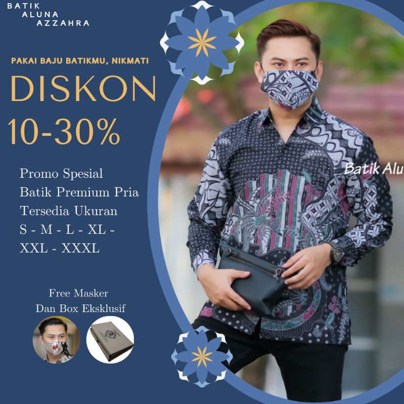 Jual Batik Aluna Pria Lengan Panjang Modern Bahan Katun Full Furing ...
