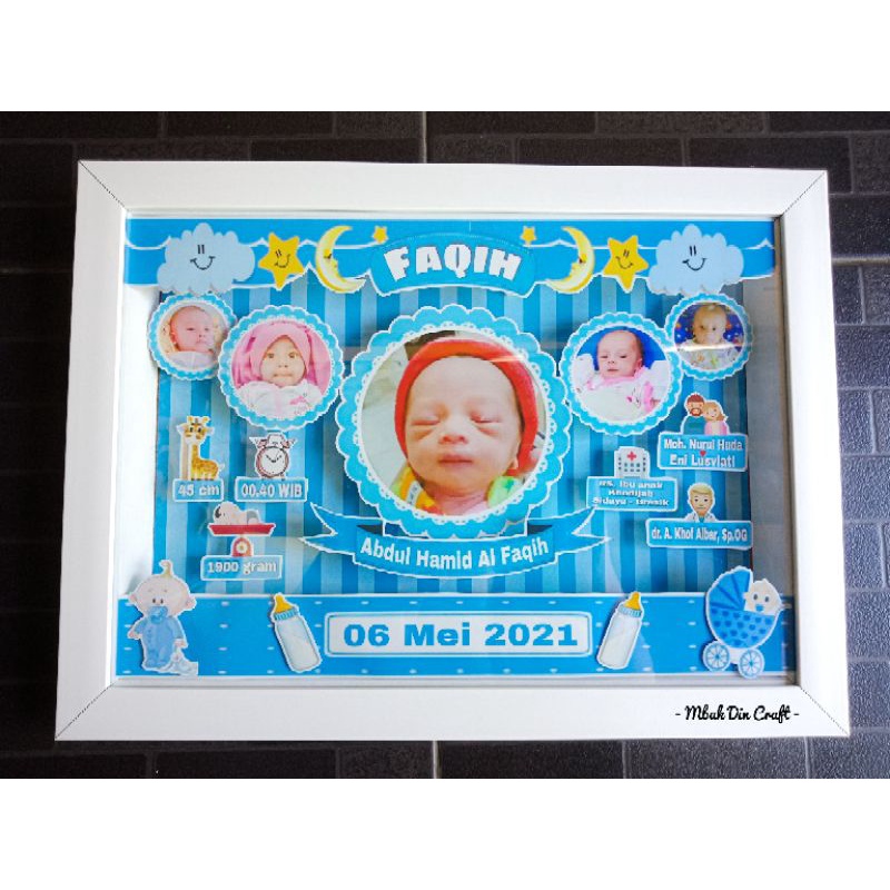 Jual POP UP FRAME BIODATA KELAHIRAN BAYI UK. 20x30 TEMA BABY BOY ...