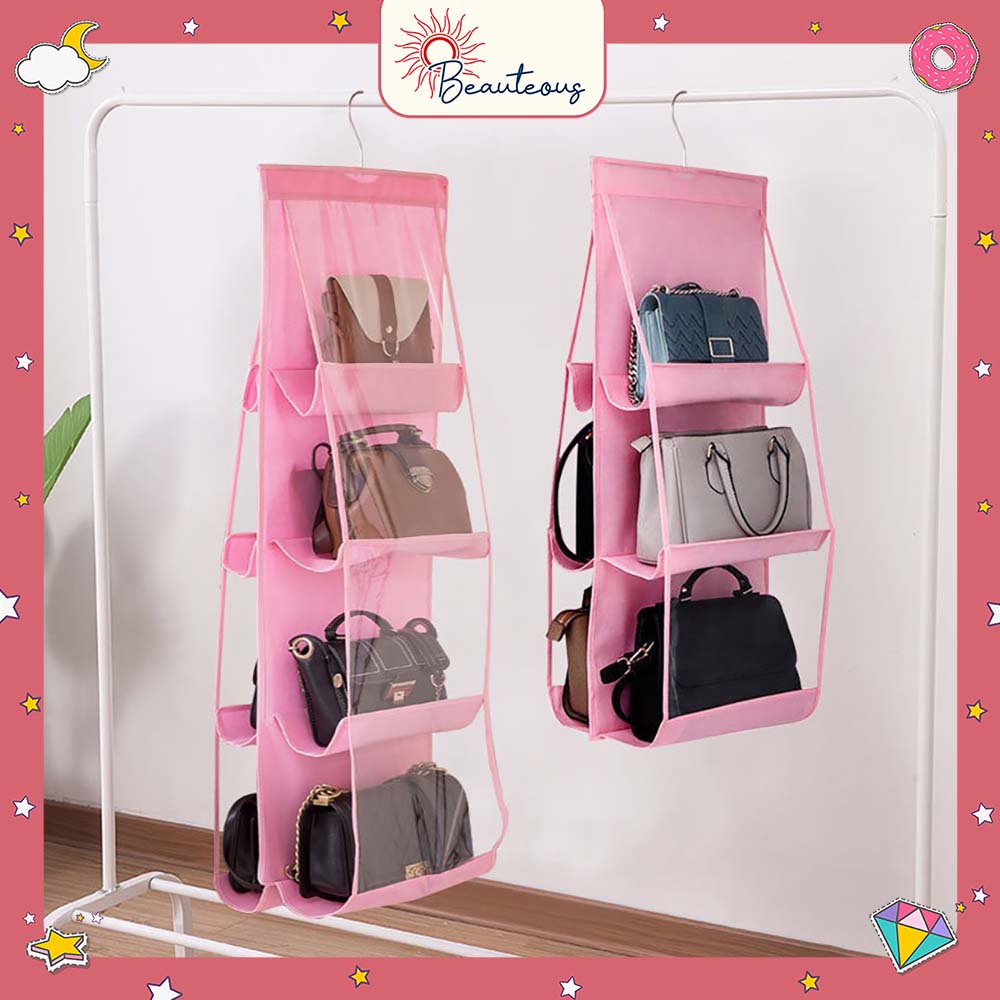 Jual Rak Tas Gantung Mika Tempat Tas Sepatu 6 Sekat Bag Storage ...