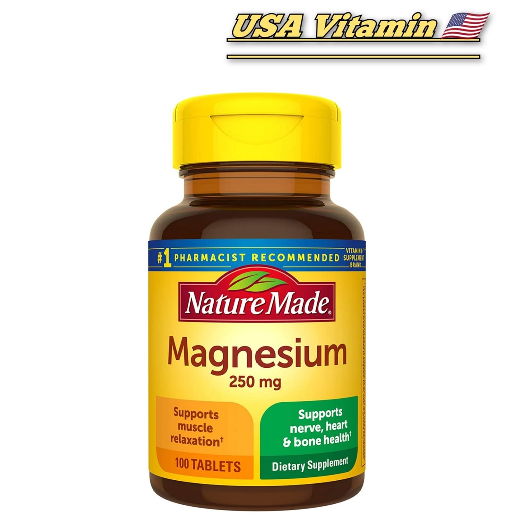 Jual Nature Made Magnesium 250 mg / 250mg 100 | 200 Tablets | Shopee ...