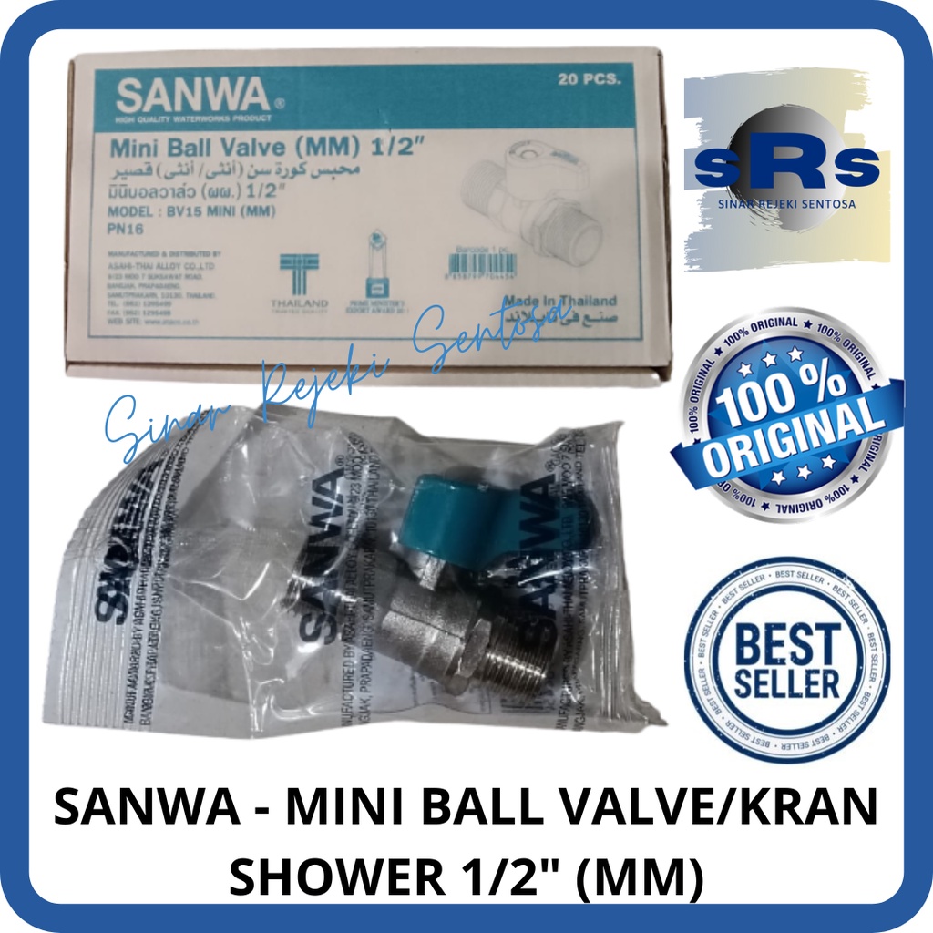 Jual SANWA - MINI BALL VALVE/KRAN SHOWER 1/2 INCH MM | Shopee Indonesia