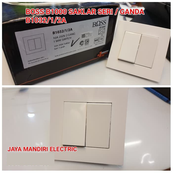 Jual SAKLAR SERI / SWITCH 2 GANG GANDA BOSS B1000 B1031/1/2A | Shopee Indonesia