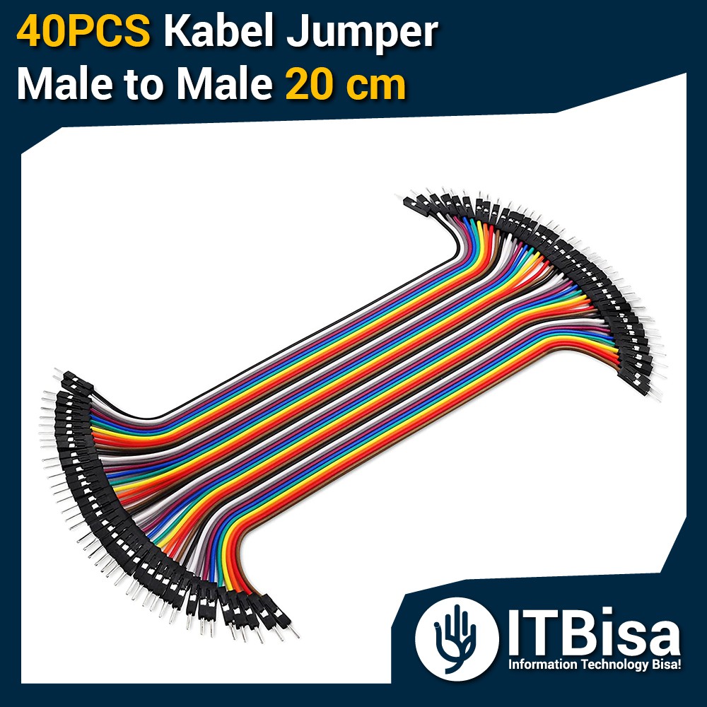 Jual ITBisa - 40PCS Kabel Jumper Dupont 20cm Male to Male (M-M) 2.54mm ...