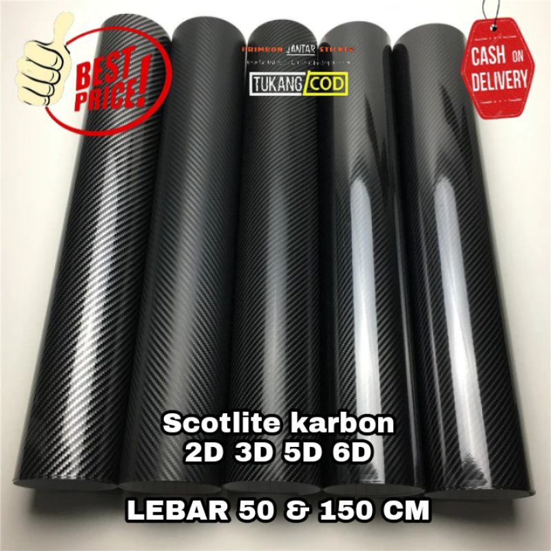 Jual Sticker scotlite karbon 2D skotlet 3D scotlet 5D skotlait 6D ...