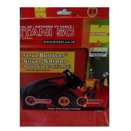 Jual Kabel Antena TV Kitani 5C 2V Panjang 20 Meter RG6 - Kabel Antena Terbaik | Shopee Indonesia